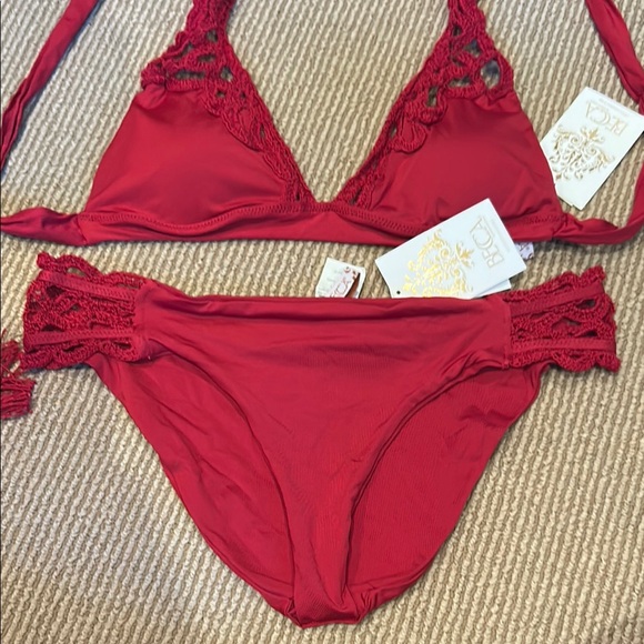 BECCA | Swim | Nwt Becca Red Crochet Bikini Set | Poshmark